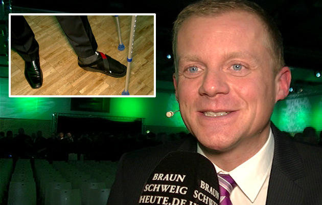 IHK-Neujahrsempfang - TV-Moderator Marc Bator kam auf Krücken ...