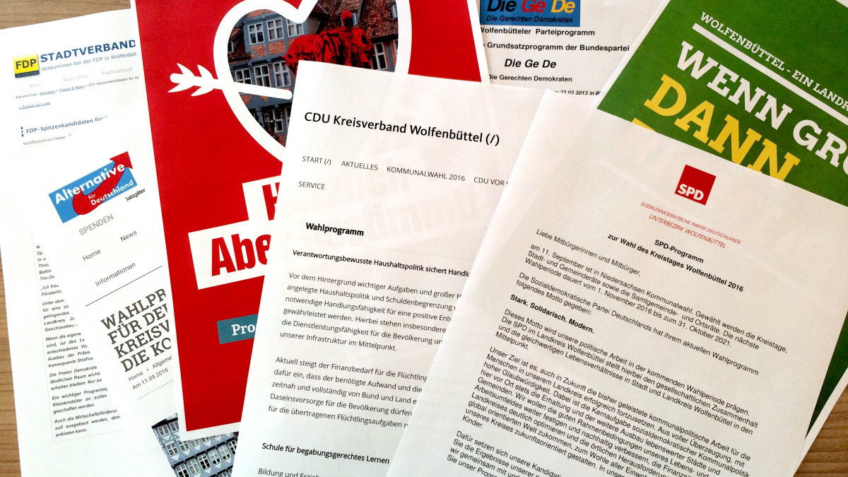 Kommunalwahl: Hier findet man die Programme der Parteien | regionalHeute.de